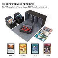 China Premium PU Leather Deck Box with 200+ Capacity and Foldable Design for Card Game Organizer for sale