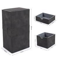 China Premium PU Leather Deck Box with 200+ Capacity and Foldable Design for Card Game Organizer for sale