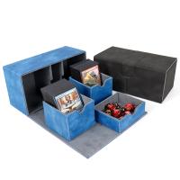 China Premium PU Leather Deck Box with 200+ Capacity and Foldable Design for Card Game Organizer for sale