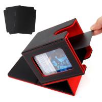 China 2024 Commander PU Leather Deck Box with Magnetic Holder and Window for 100+ Double Sleeved TCG Cards for sale