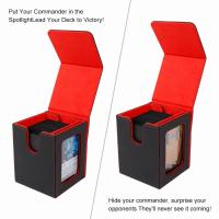 China 2024 Commander PU Leather Deck Box with Magnetic Holder and Window for 100+ Double Sleeved TCG Cards for sale