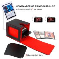 China 2024 Commander PU Leather Deck Box with Magnetic Holder and Window for 100+ Double Sleeved TCG Cards for sale