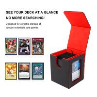 China 2024 Commander PU Leather Deck Box with Magnetic Holder and Window for 100+ Double Sleeved TCG Cards for sale