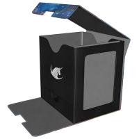 China Custom Embossed UV Printed PU Leather Foldable Deck Box with Magnetic Holder for 100+ Sleeved Game Cards for sale