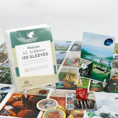 China 50MICRO Thickness Waterproof Dustproof Board Game Sleeves 63.5x88mm for Card Protection for sale