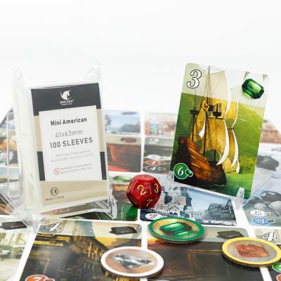 China 41x63mm Size 100MICRO Thickness Waterproof Dustproof Board Game Sleeves Card Sleeves for Card Protection for sale