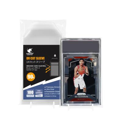 China UV Cut Standard Thickness Graded Card Sleeve with Heat Seal Handle for Industrial Card Protection for sale