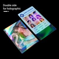 China Hologram Effects Photo Card Sleeves 58x89mm Size with Heat Seal for KPOP Card Protection for sale