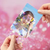 China Hologram Effects Photo Card Sleeves 58X89MM Size Heat Seal KPOP Card Protectors for sale