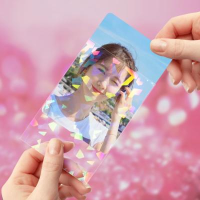 China Hologram Effects Photo Card Sleeves 58X89MM Size Heat Seal KPOP Card Protectors for sale