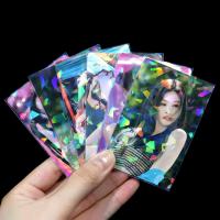 China Hologram Effects Photo Card Sleeves 58X89MM Size Heat Seal KPOP Card Protectors for sale
