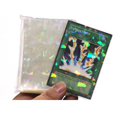 China 60X87MM Hologram Effect Perfect Fit Card Sleeves with Heat Seal for TCG Game Accessories for sale