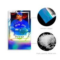 China 66X91MM Rainbow Effects Hologram Card Sleeves with Acid and PVC-Free Matte Back for TCG for sale