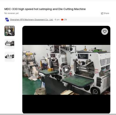 China MDC-330 Flatbed Hot Stamping Die Cutting Machine 330mm Width 20KW Power for Label Production for sale