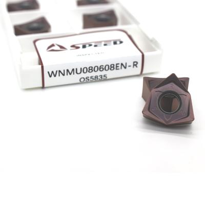 China Steel Carbide Milling Insert , WNMU080608EN-R Face Milling Inserts Cutting for sale
