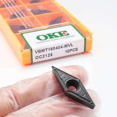 China OKE CNC Lathe Machine Tool Tungsten Carbide Cutter VBMT160404 VBMT160408 External Turning Inserts for sale