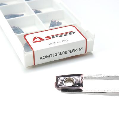 China 10 Pieces/Box PVD Coated Carbide Milling Insert AOMT 123608/184808 Metalworking Herramientas for sale