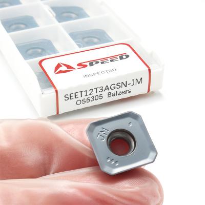 China CNC Fast Feed Milling Insert SEET1203 SEET12T3-SM SEET12T3AGSN-JM SEET120308PER-PM Carbide Coated Milling Steel Stainless Steel for sale
