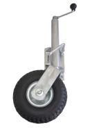 China 10 Inch Pneumatic Jockey Wheel 220kg Load Capacity with Swivel Bracket for Trailer for sale