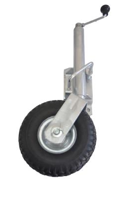 China 10 Inch Pneumatic Jockey Wheel 220kg Load Capacity with Swivel Bracket for Trailer for sale