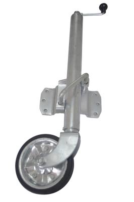 China Trailer Jockey Wheel 8 Inch Solid Rubber Wheel Steel Rim 500kg Capacity Swivel Bracket for sale