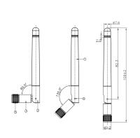 China 2.4G wifi antenna 3dBi high gain omnidirectional small folding antenna with external rubber rod 2.4G antenna for sale
