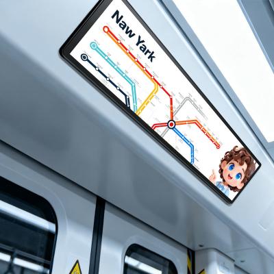 China MJK 28 Inch LCD Stretched Bar Model CX280LH for Subway Airport Transportation Center Strip Display Traffic Sign Message Board for sale