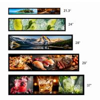 China 21 24 28 Inch Custom Stretched Bar LCD Display Ultra Wide Screen Advertising Player Digital Signage and Displays for sale