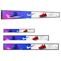 China MJK 4K LCD Stretched Bar Digital Poster Advertising Display with Animation 23.6 Inch Built-In CMS Retail Shelf Monitor Strip for sale