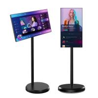 China 32 Inch Rollable Smart Screen Touchscreen TV Wireless Moveable Monitor Battery Powered Stand Display for Smart Home Factory for sale