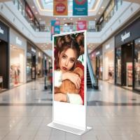 China 65 Inch Full Screen Capacitive Touch Floor-Standing Digital Poster Kiosk Anti-Glare Display Built-In CMS Shopping Mall Elevators for sale