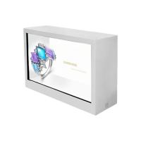 China MJK MJK-133 13.3 Inch Transparent Display Cabinet Android 6.0 Half Display Racks Indoor Advertising Equipment Stretched Bar LCD for sale