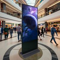 China 50 Inch Smart Vertical Advertising Display Wireless Totem Kiosk Aluminum OEM 4K Media Player Digital Signage Monitor for sale