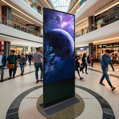China 50 Inch Smart Vertical Advertising Display Wireless Totem Kiosk Aluminum OEM 4K Media Player Digital Signage Monitor for sale