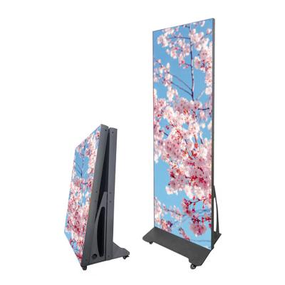China P2.5 Foldable LED Poster Screen Portable Advertising Player Mobile Smart Digital Signage Display for Exhibition OEM for sale