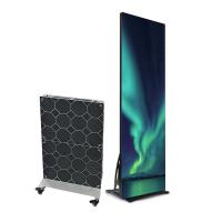 China P2.5 Foldable LED Poster Screen Portable Advertising Player Mobile Smart Digital Signage Display for Exhibition OEM for sale