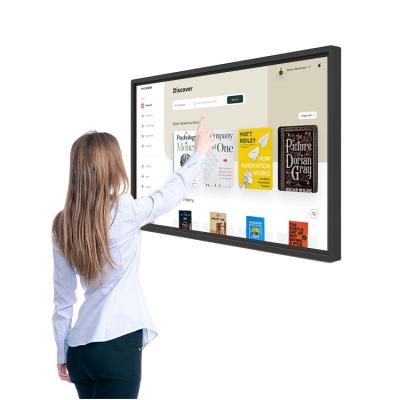 China MJK Android All One 32 Inch LCD Capacitive Touch Screen Full HD Black Advertising Smart Wall Mount Digital Signage 3-Year for sale
