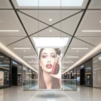 China MJK Dual-Side 49'' 55'' Hanging LCD Display Screen for Ceiling Digital Signage Shopping Mall Airport Welcome Displays for sale