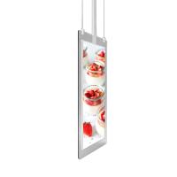 China 43 55 Inch Double Sided Hanging Digital Signage Ultra Thin Retail Store Window Advertising Display Ceiling Mount Monitor for sale