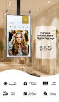 China RK3288 Android Double Sided Advertising Display 2cm Slim Hanging Digital Signage High Brightness Shop Window Screen Kiosk for sale
