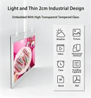 China RK3288 Android Double Sided Advertising Display 2cm Slim Hanging Digital Signage High Brightness Shop Window Screen Kiosk for sale