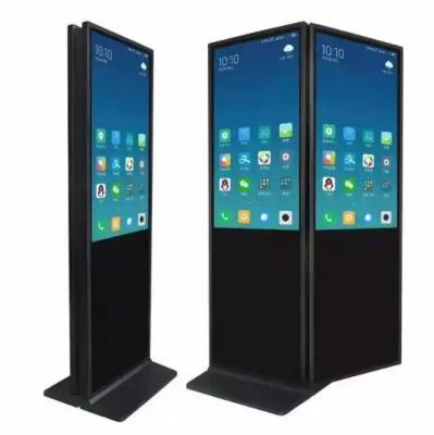 China 55 Inch Android WiFi Double-Sided Touch Screen LCD Anti-Glare Poster Kiosk Built-In CMS for Elevator Mall Station Advertising for sale