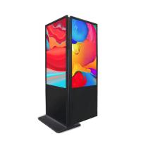 China 55 Inch Android WiFi Double-Sided Touch Screen LCD Anti-Glare Poster Kiosk Built-In CMS for Elevator Mall Station Advertising for sale