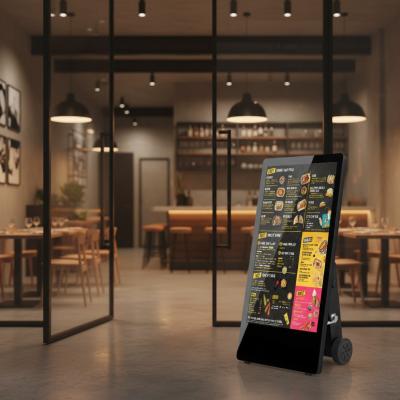China 32 43 55 Inch Outdoor Portable Wireless Battery Powered Waterproof IP65 Digital Signage Animation for Shopping Malls Retail for sale