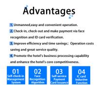 China 32 Inch Hotel Self Service Check in Kiosk with Room Card Dispenser Passport Scanner Touch Screen Check-Out Terminal OEM for sale