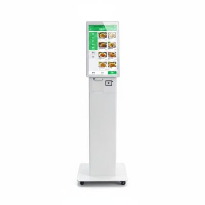 China 21.5 Inch Fast Food Ordering Machine Cashless Touch Screen Kiosk Smart Restaurant Self Pay Station for Cafe Factory for sale