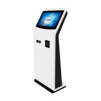 China 19/21.5 Inch Self-Service Queue Management Kiosk with Floor Standing LCD Display and Printer for Restaurants and Banks for sale