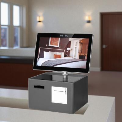 China Hot Sales 15.6 Inch Self-Check-In Kiosk Small Hotels Passport Scanner Card Dispenser HD Camera Capacitive Touchscreen Payment for sale