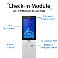 China 32-Inch Self-Service Hotel Check-in Kiosk with RFID Card Dispenser & Acceptor Featuring Camera and Printer-Payment Kiosks for sale