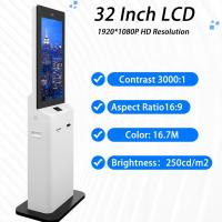 China 32-Inch Self-Service Hotel Check-in Kiosk with RFID Card Dispenser & Acceptor Featuring Camera and Printer-Payment Kiosks for sale